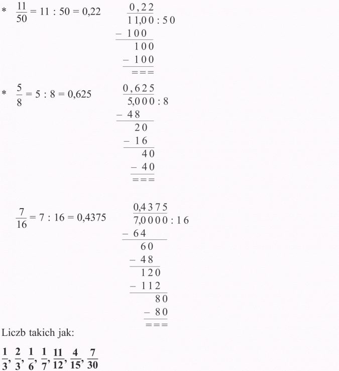 Działania na ułamkach zwykłych i dziesiętnych (na poziomie ucznia klasy 5)